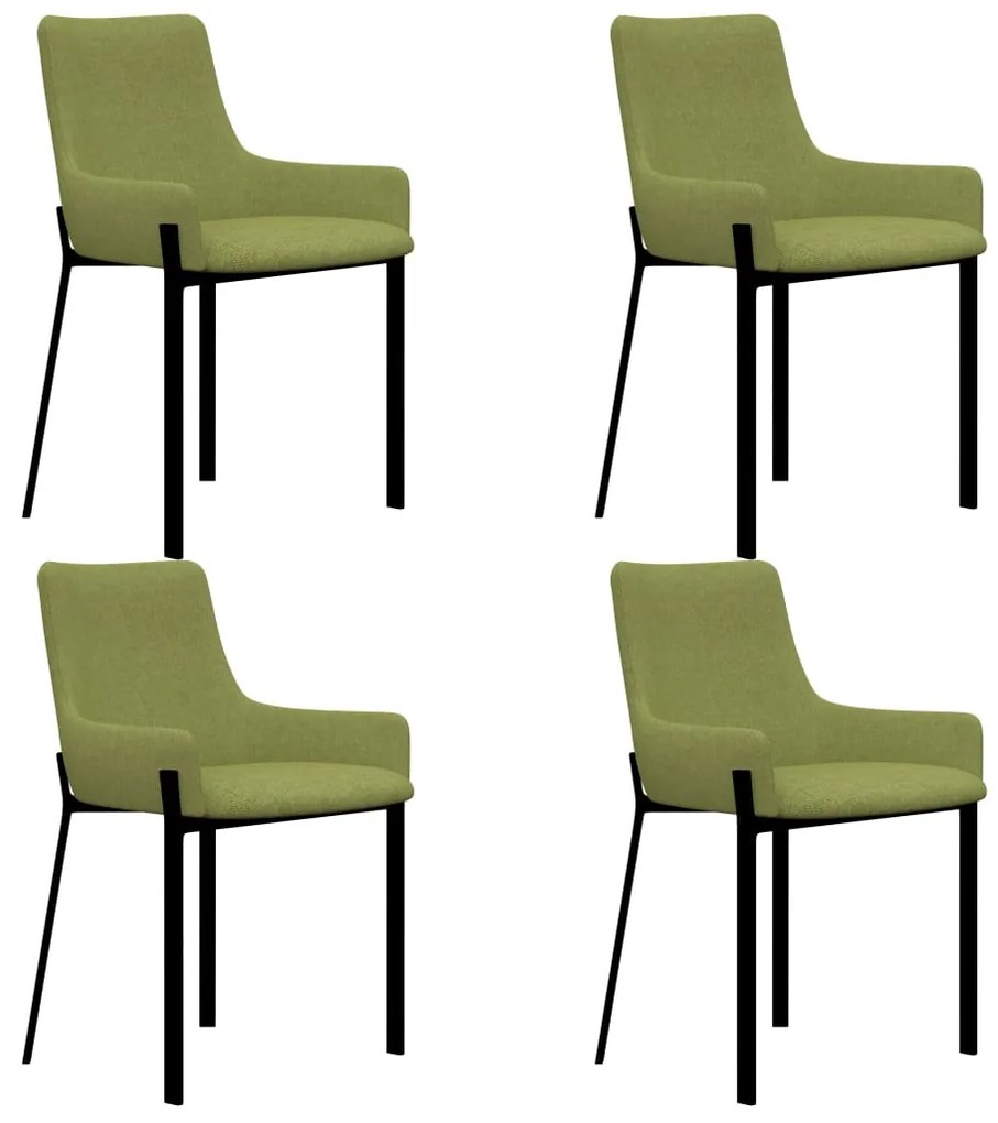 Jídelní židle Deltona - 4 ks - textil | zelené