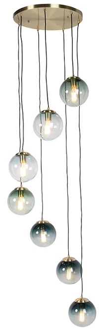 Art deco závěsná lampa mosaz 7-světlo - Pallon