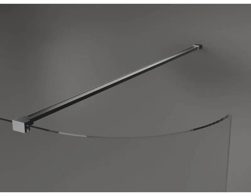 Mexen Kioto, sprchová zástěna Walk-In 100 x 200 cm, 8mm čiré sklo, grafitový profil, 800-100-101-95-06