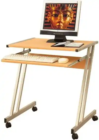 PC stůl na kolečkách v kombinaci lamina a kovu - buk IA106A IA-EXPORT |  BIANO