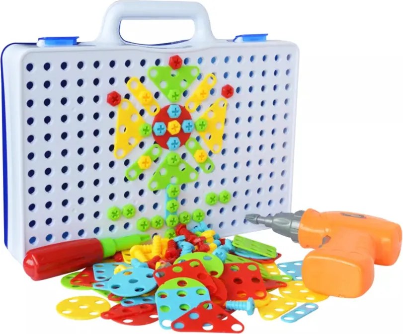 LEAN Toys Kreativní mozaikové puzzle 4v1 se šroubovákem 237 dílků