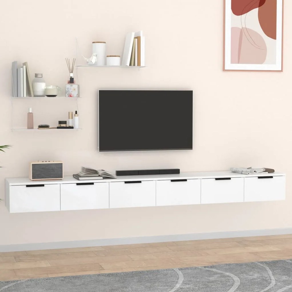 Nástěnné skříňky 2 ks bílé 102 x 30 x 20 cm kompozitní dřevo 3115900