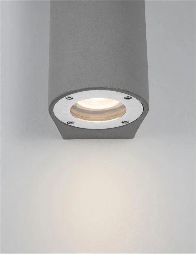 NV 9790522 Venkovní nástěnné svítidlo LIDO šedý beton skleněný difuzor GU10 2x7W IP65 100-240V bez žárovky světlo nahoru a dolů - NOVA LUCE