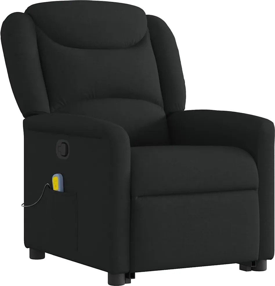 Zvedací masážní polohovací křeslo černé textil 3303206