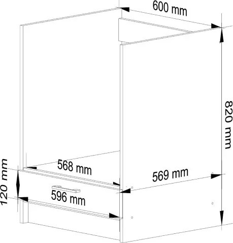 Spodní kuchyňská skříňka na troubu OLIWIA S60KU bílá / šedá