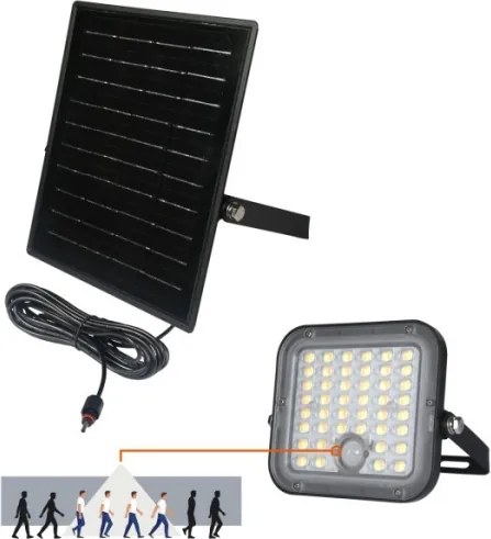 LED Solární reflektor se senzorem LED/10W/3,7V 4000K IP65 3600 mAh + DO