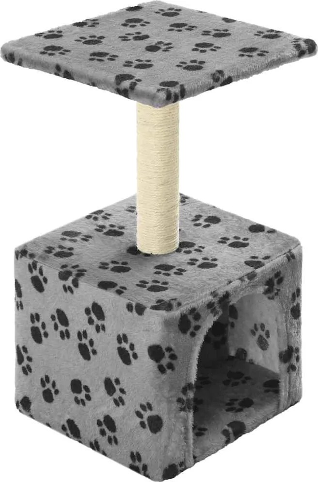 Škrabadlo pro kočky sisalové sloupky 55 cm šedé s potiskem 170538