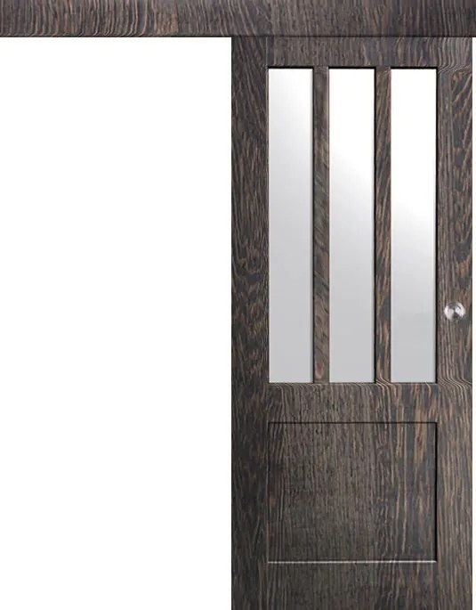 posuvné interiérové dveře na stěnu vasco doors LISBONA model 5 Průchozí rozměr: 70 x 197 cm, Orientace dveří: Levé dveře, Dekor: Bílá