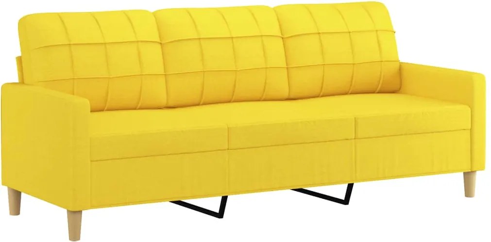 3dílná sedací souprava s poduškami světle žlutá textil 3201319