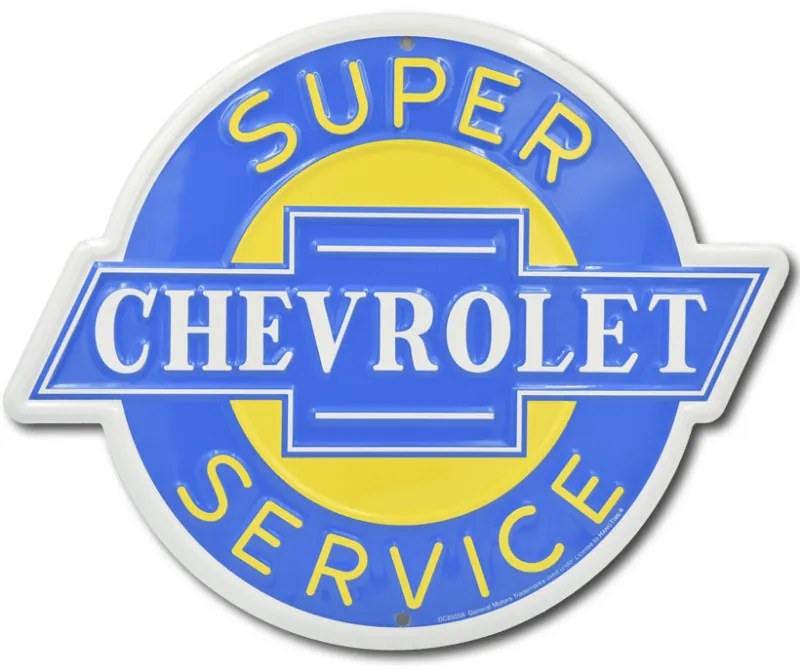 Plechová cedule Chevrolet Super Service 30 cm