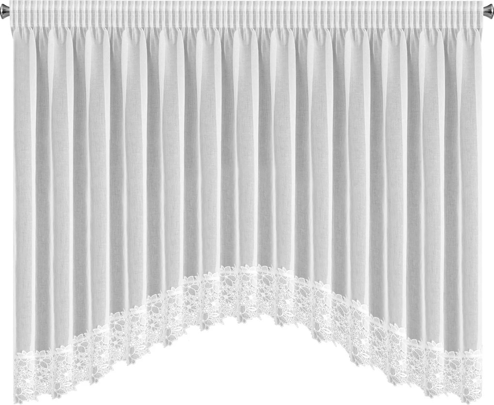 ZÁCLONA NA PÁSCE ARTEMIDA 400X160 CM BÍLÁ