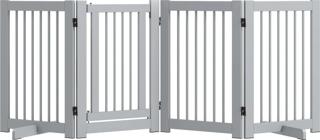 PawHut Volně stojící bezpečnostní brána pro psy s nohama 204 x 75 cm Dřevěná brána pro psy Brána na schody Dveřní brána pro schody, dveře, kuchyň, cho