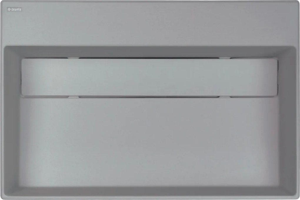 Deante Correo, granitové umyvadlo na desku s poličkou pod baterii a krycí deskou 600x400x130 mm, šedá metalíza, CQR_SU6M