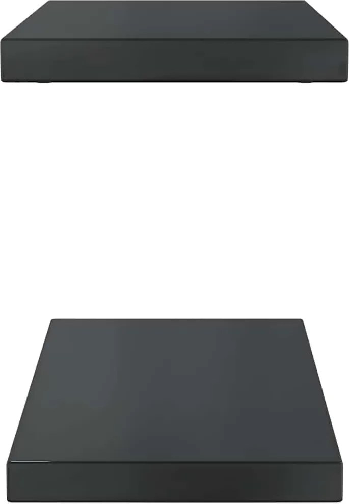 Nástěnné police 2 ks 50 x 23,5 cm černé nerezová ocel 30295