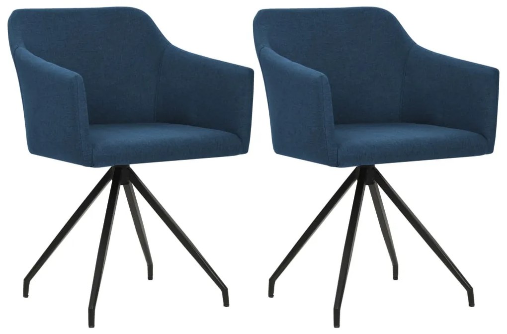 247063 vidaXL Otočné jídelní židle 2 ks modré textil