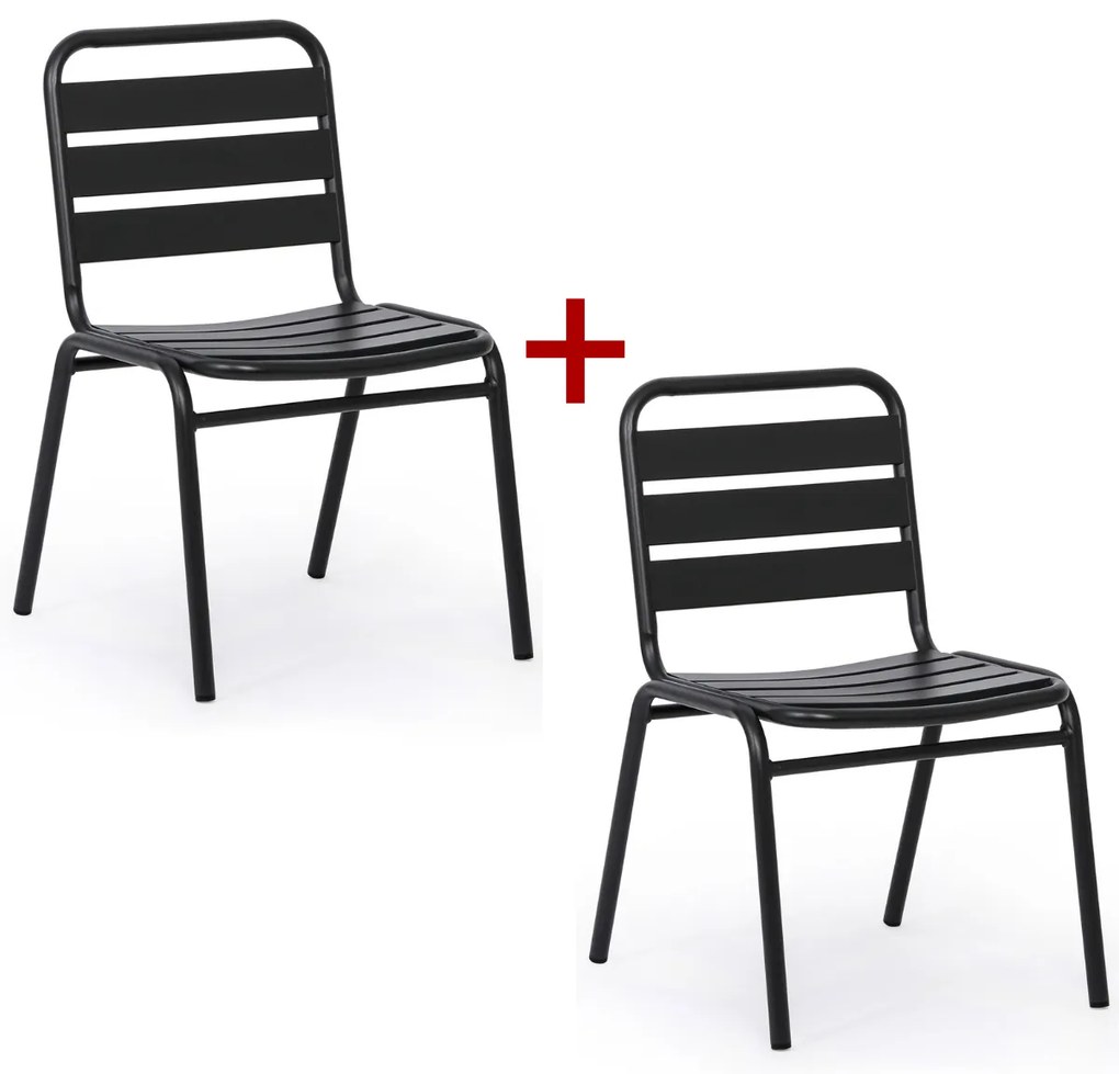 Kovová bistro židle RENO, 1+1 ZDARMA, pro venkovní použití, grafit