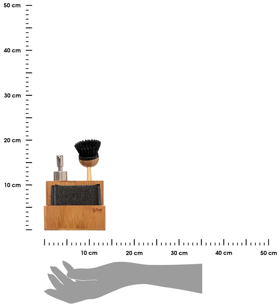 Dávkovač mýdla Smart, bambus/s prvky v barvě nerez, 250 ml