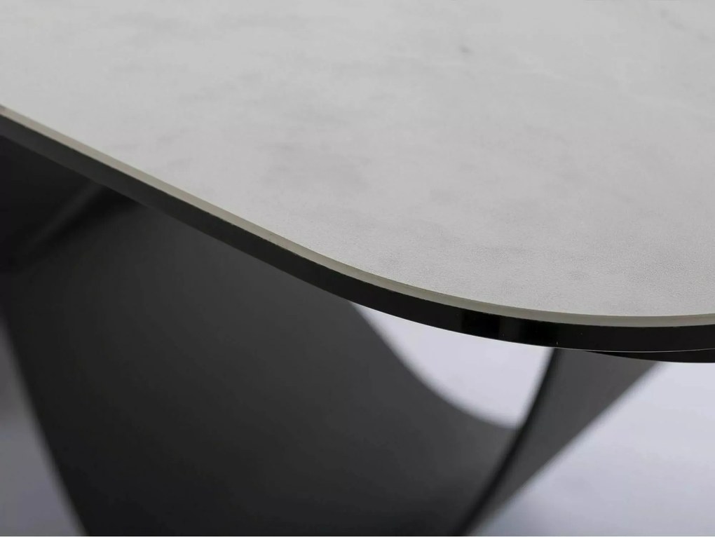 Rozkládací jídelní stůl Infinity 160/240 cm bílý mramor/černý