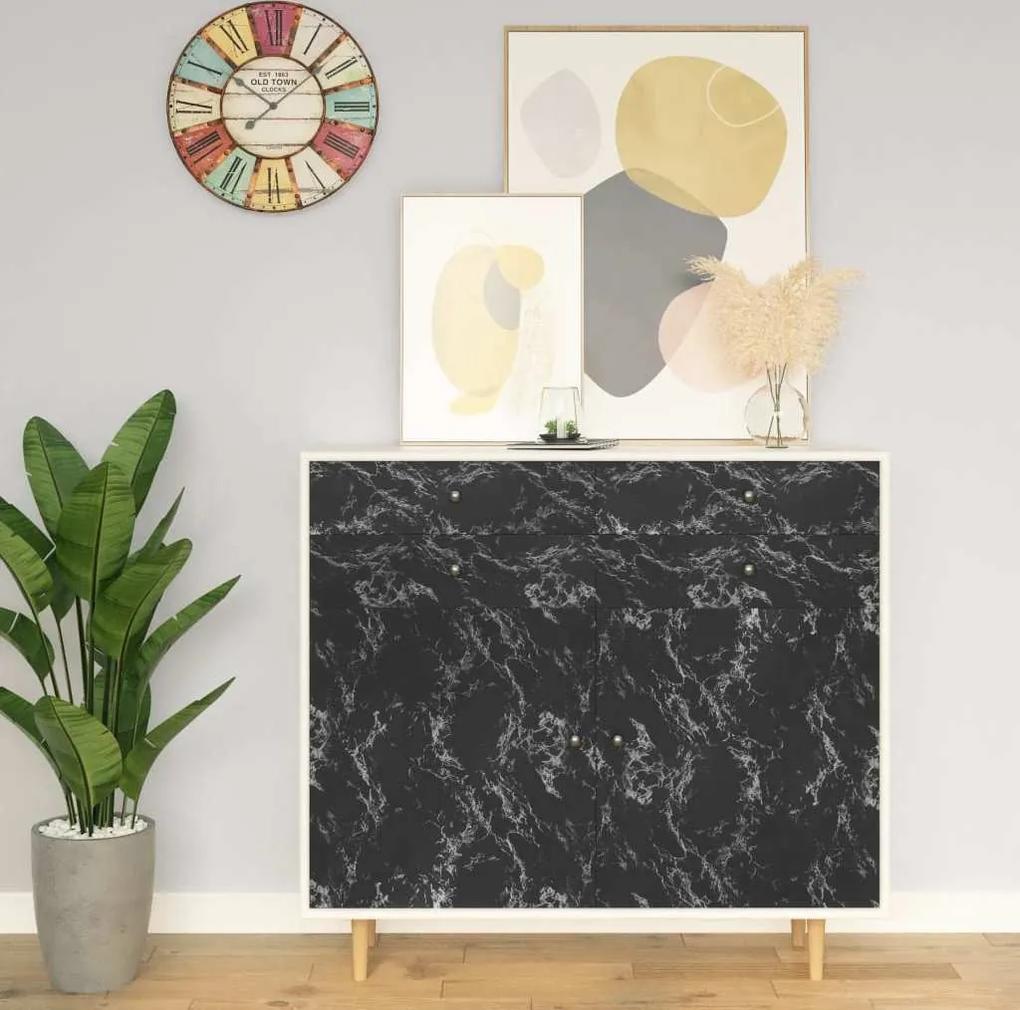 vidaXL Samolepící tapeta na nábytek 500 x 90 cm PVC [146118] Barva: Černá