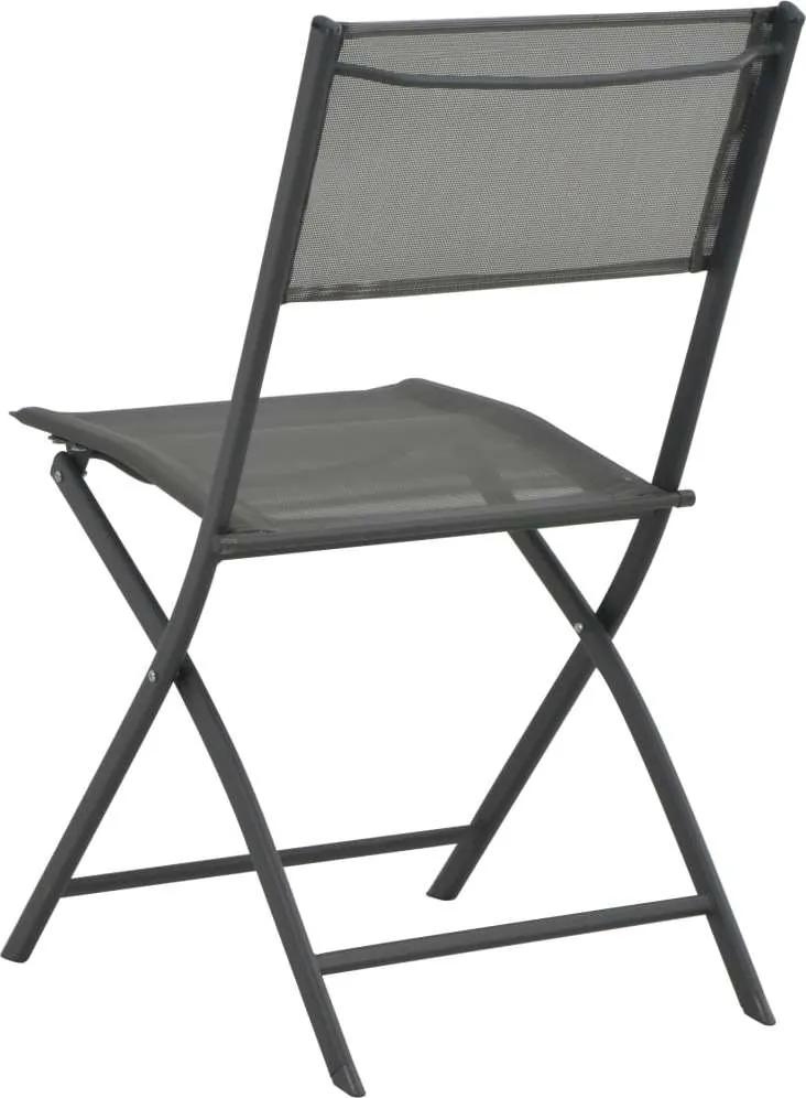 vidaXL Skládací venkovní židle 2 ks ocel a textilen [44710] Barva: Černá