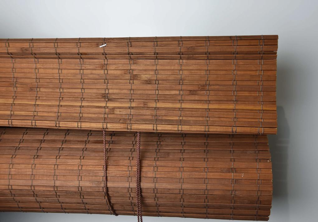 Vingo Bambusová zatemňovací roleta se skrytým mechanismem - hnědá, délka 250 cm Šířka rolety: 120 cm, Rozvin rolety: 250 cm