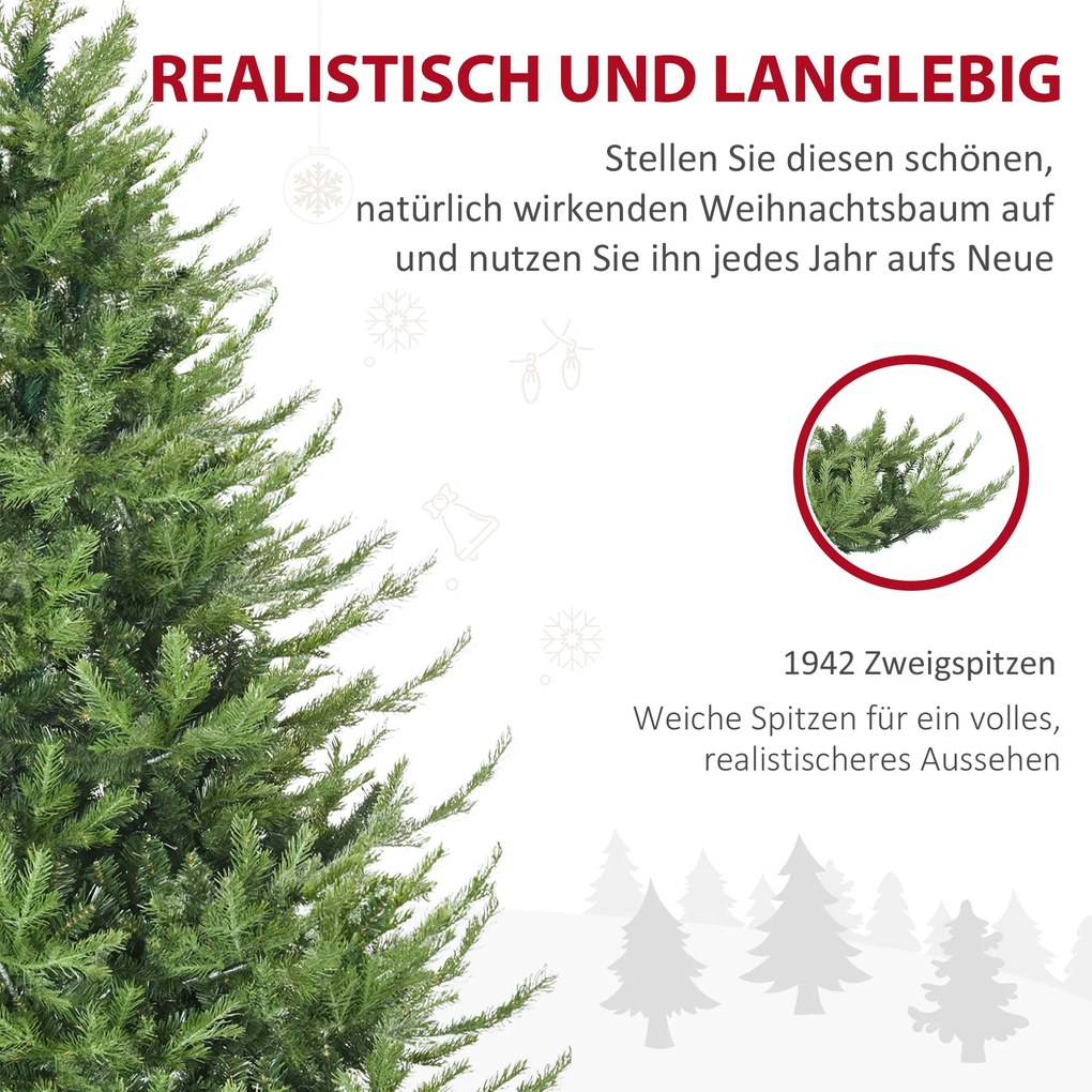 Vánoční stromek 180 cm umělý realistický s hustými větvemi a 1942 špičkami