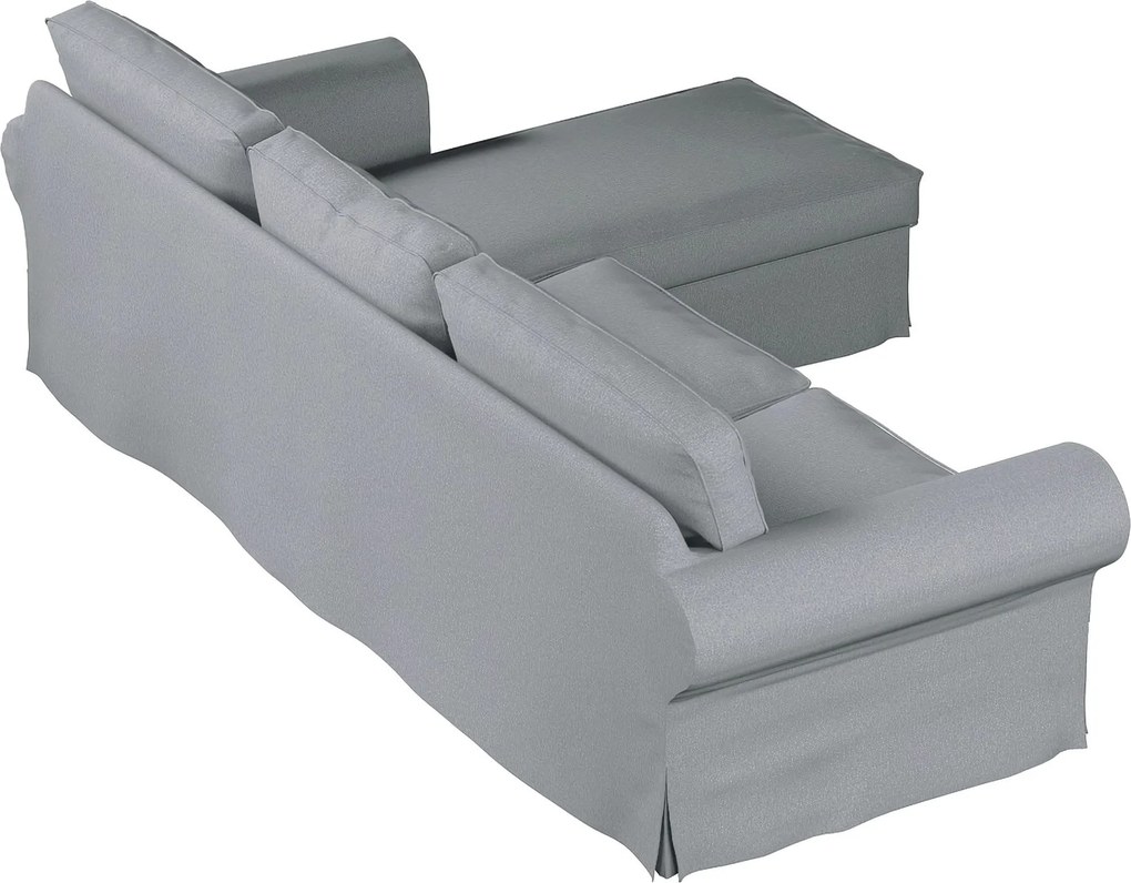Potah na pohovku IKEA Ektorp 2-místná s lenoškou barva šedá látka pletený vzor