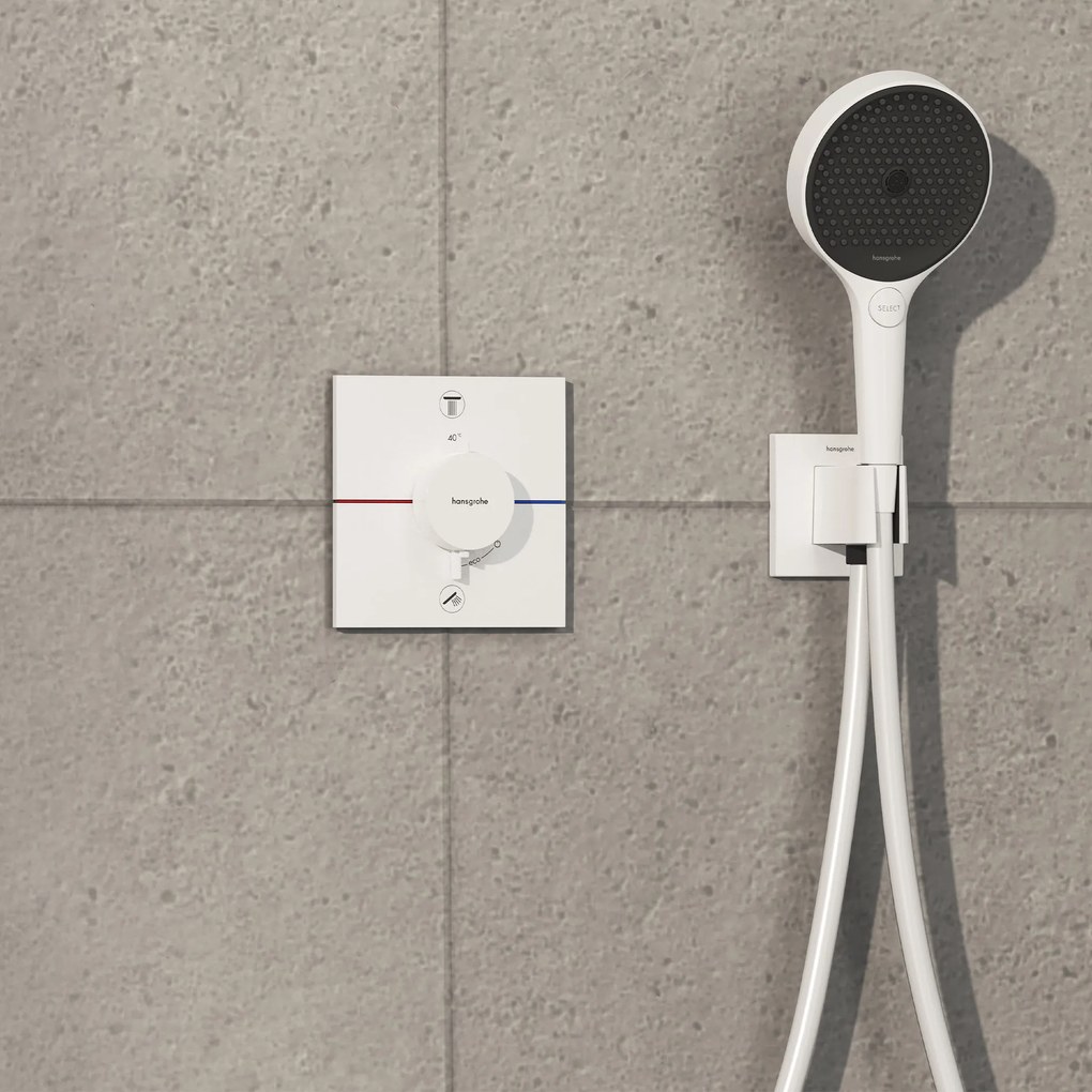 Hansgrohe ShowerSelect Comfort E, termostat pod omítku pro 2 spotřebiče, bílá matná, HAN-15572700