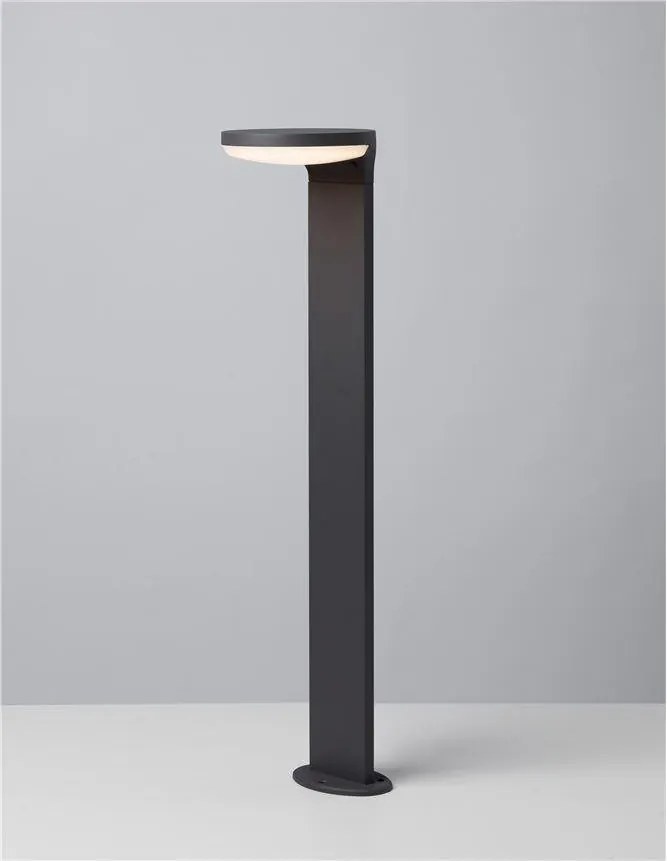 NV 9936102 Venkovní sloupkové svítidlo ENZI tmavě šedý hliník akrylový difuzor LED 15W 3000K 100-240V 180st. IP54 - NOVA LUCE