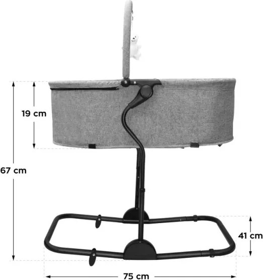 Dětské houpací křeslo 4v1 Moon 35 šedé