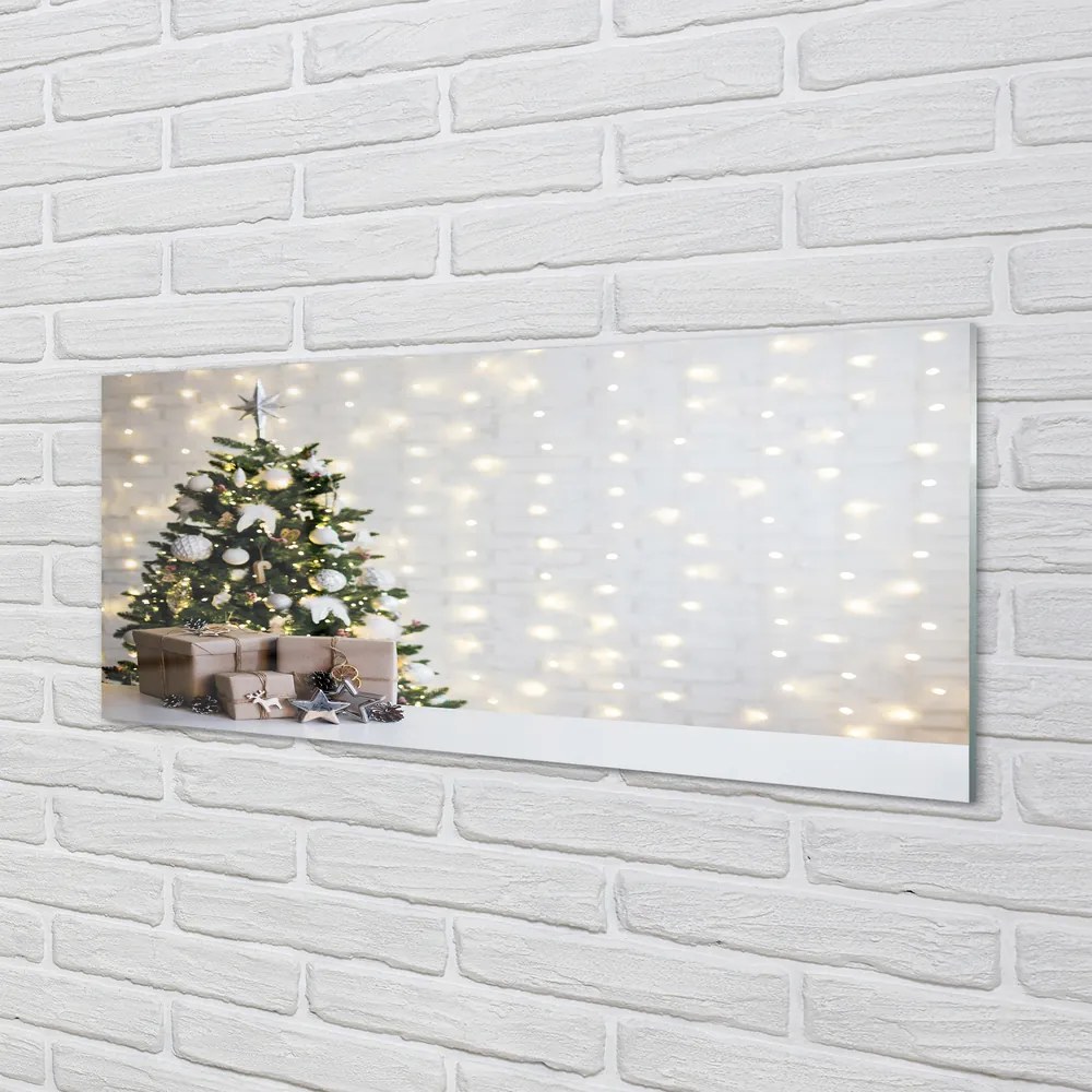akrylový obraz Ozdoby na vánoční stromeček dárky 120x60 cm