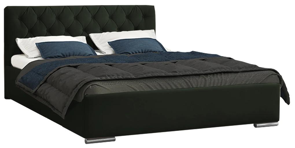 Eka Čalouněná postel ELEGANT - Fresh 140x200 cm Barva látky - Fresh: Modrá (11), Úložný prostor: S kovovým rámem úložného prostoru