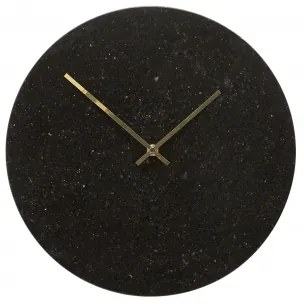 Nástěnné mramorové hodiny černé Hübsch
