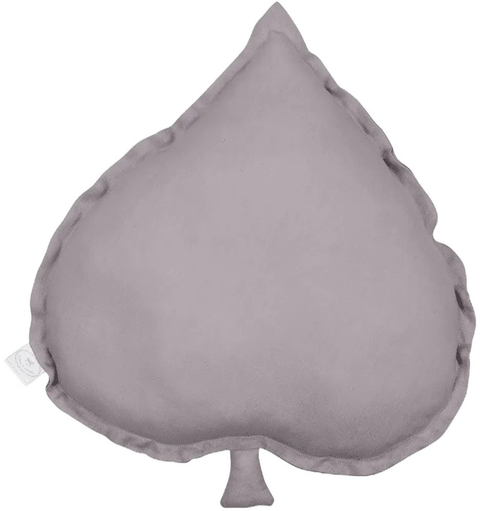 Lněný polštář lipový list tmavě šedá 38×43 cm