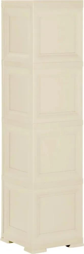 vidaXL Plastová skříňka 40 x 43 x 164 cm design dřeva [340601] Barva: krémová