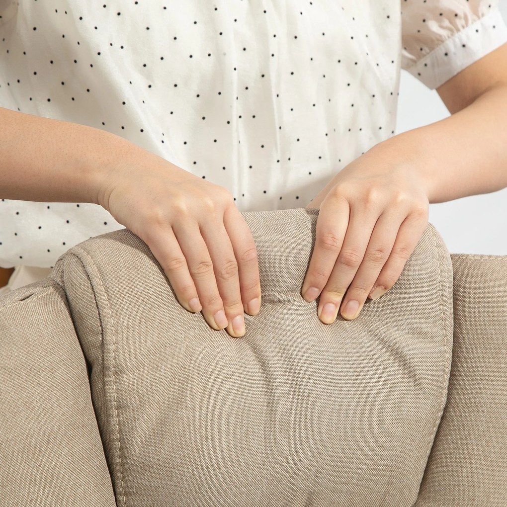 Ergonomická kancelářská židle Vinsetto, kancelářská židle s podnožkou, sklopným opěradlem, polstrovanými pod armresty a béžovou látkou připomínající …