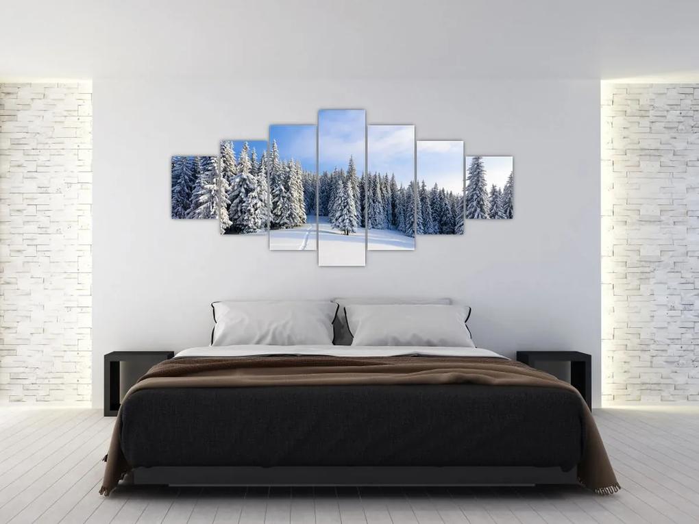 Obraz - Zima v lesích (210x100 cm)