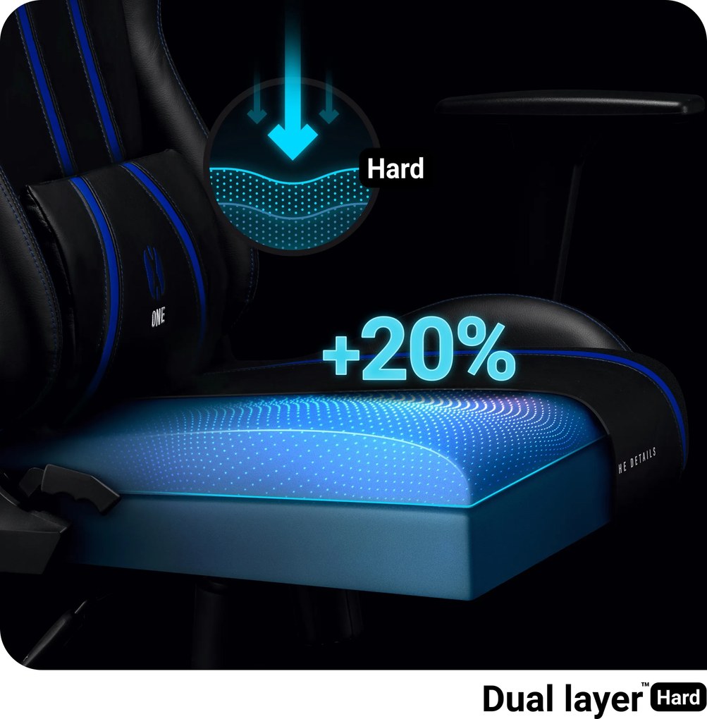 Herní křeslo z eko kůže Normal Size, černý-modrý: Diablo X-One 2.0