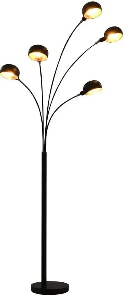 Stojací lampa 200 cm 5 x e14 černo-zlatá