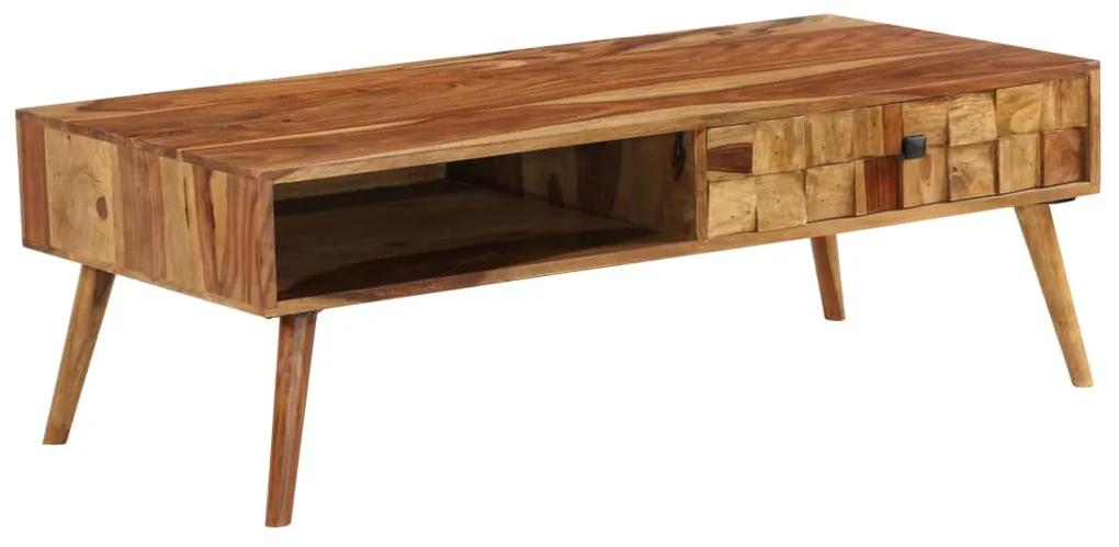 Konferenční stolek z masivního sheeshamu 110x50x37 cm medový - Default Title
