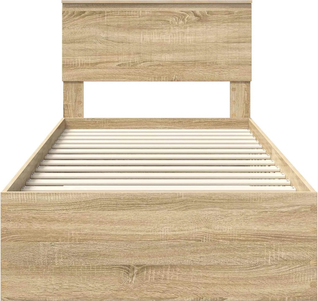 Rám postele se zásuvkou Dub sonoma 90 x 200 cm Kompozitní dřevo 3410942