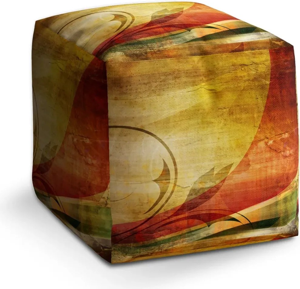 Sablio Taburet Cube Retro motiv - 60x60x60 cm