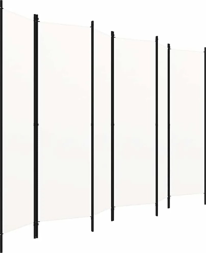6dílný paraván bílý 300 x 180 cm 320727