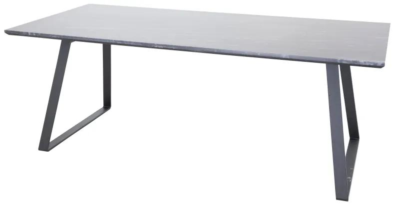 Estelle jídelní stůl 200x90 cm (černá / šedý mramor)