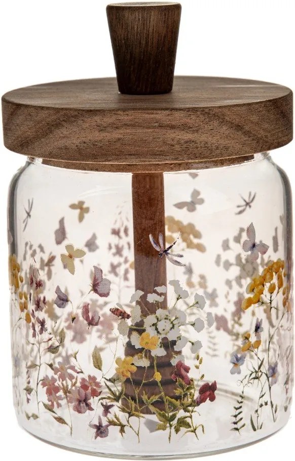 Skleněná dóza na med Flowers – Dakls