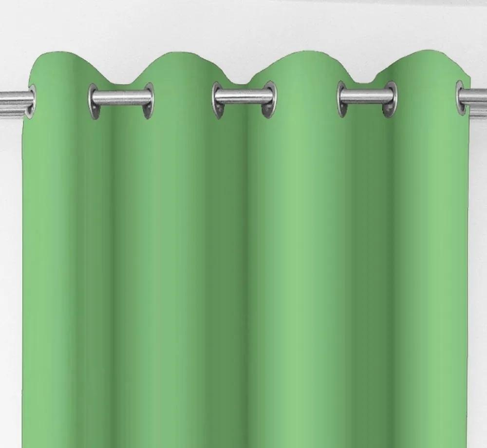 Zářivý jednobarevný závěs zelené barvy Délka: 270 cm