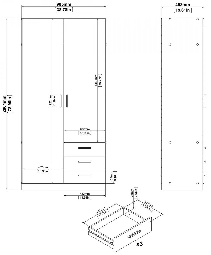 Tvilum Šatní skříň Spike 084 bílá