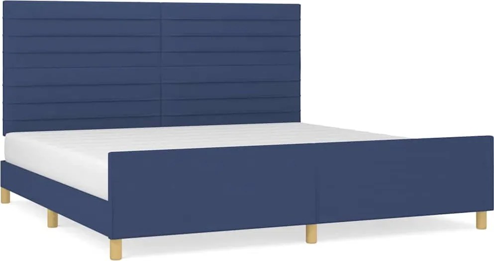 Rám postele bez matrace modrý 200 x 200 cm textil 3125168