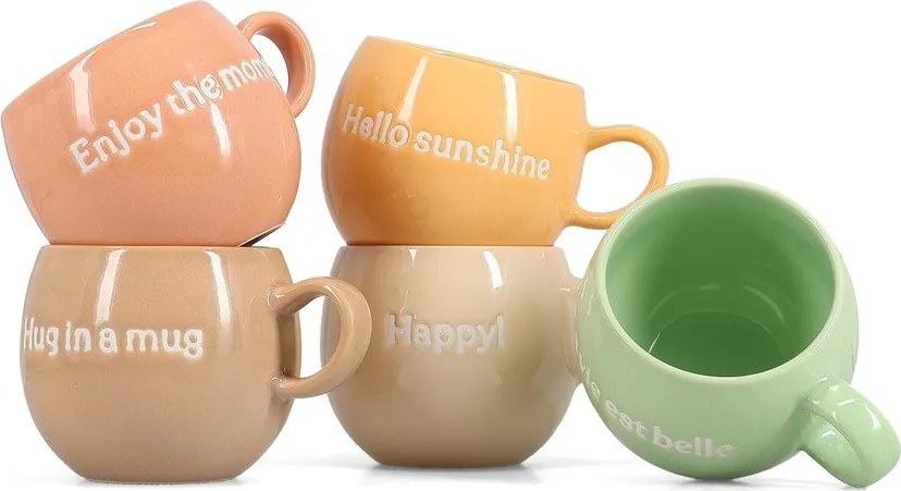 Zelený kameninový hrnek 420 ml Muggies – Salt&amp;Pepper