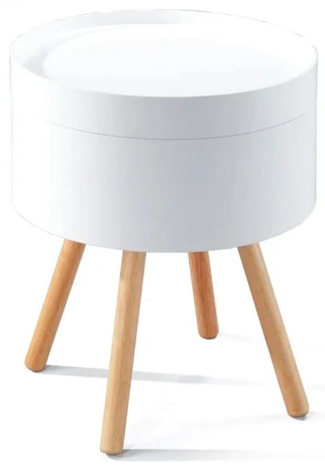 Tomasucci Skandinávský noční stolek SPOK WOOD Ø.40x49cm,bílý